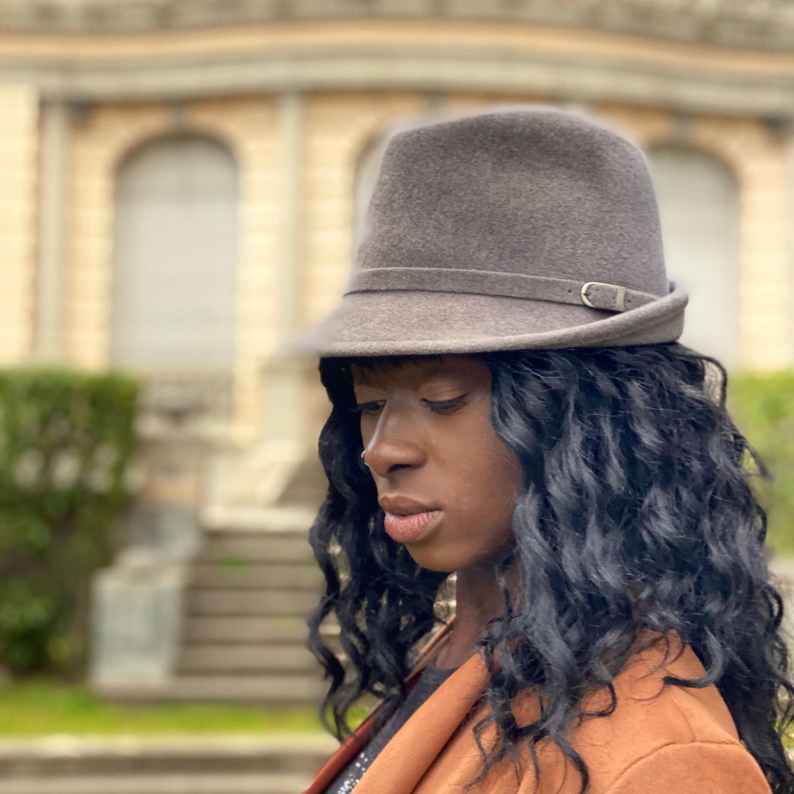 Gray Fedora Felt Hat, Women Fedora Gray Hat, Trilby Felt Hat, Fedora ...