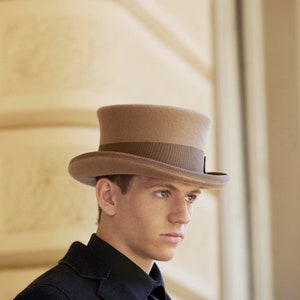 Low Top Hat, CAMEL Top Hat, Light Brown Top Hat, Top Hat for Men and ...