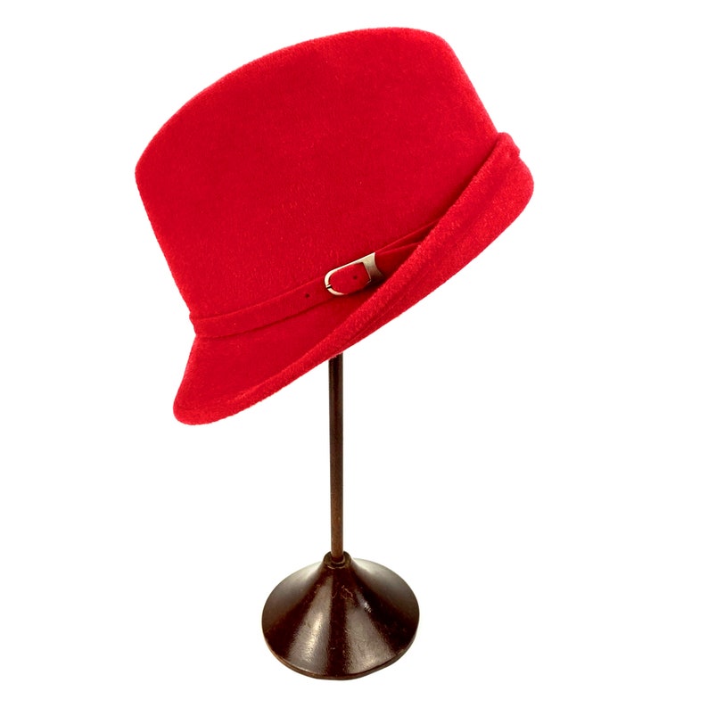 Red Fedora Hat, Fur Felt Fedora Hat, Woman Red Hat , Red Fur Felt ...