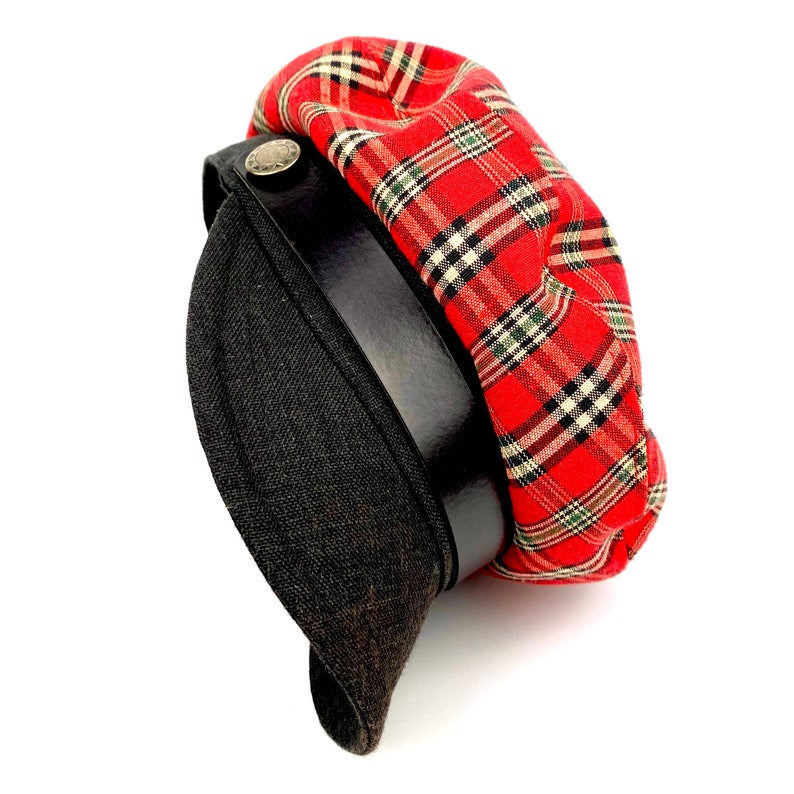 Red Tartan Plaid Sailor Cap Captain Scottish Red Cap Red - Etsy