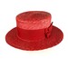 Red Boater Straw Hat Red Straw Canotier Men Women Boater - Etsy