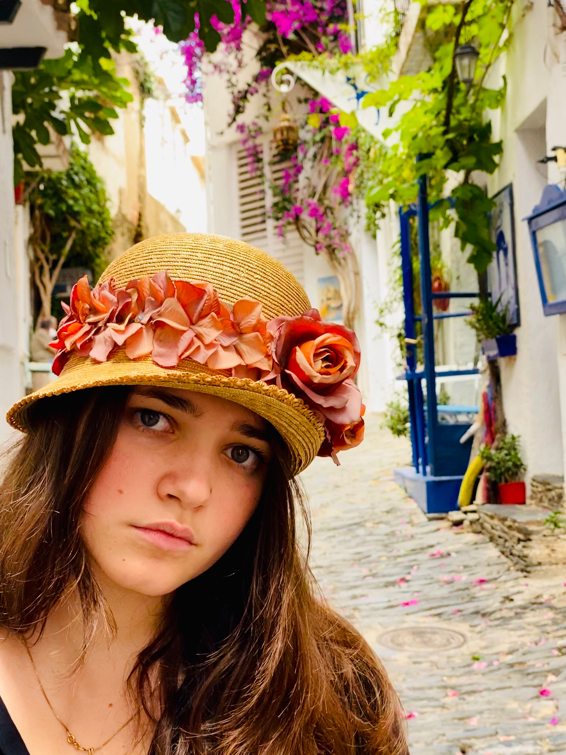 New Vintage Straw Hat - Cloche Straw Hat With Chic Floral Detail ...