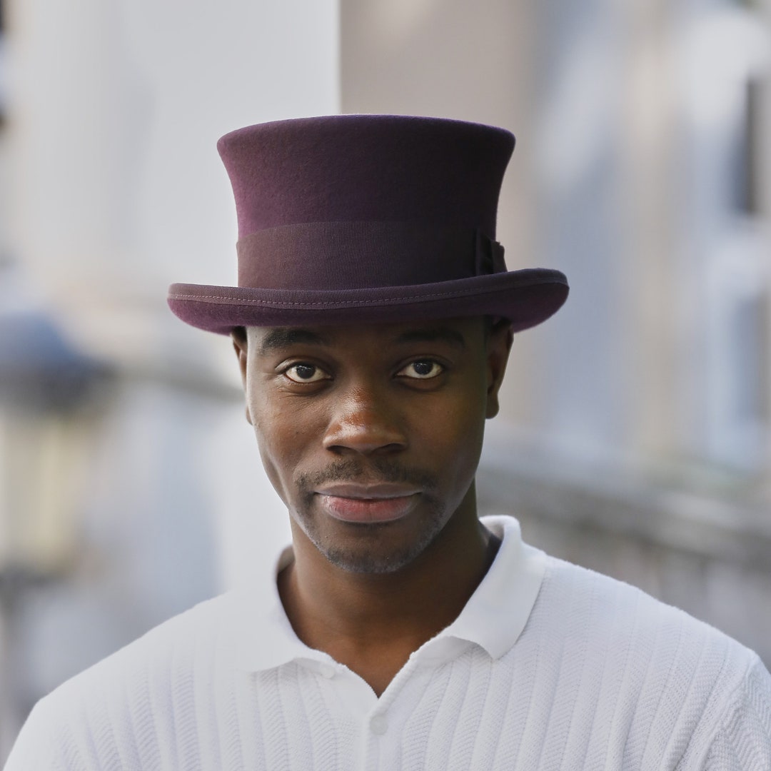 Vintage Men's Edwardian Low Top Hat From 1900's Era - Classic Accessory ...