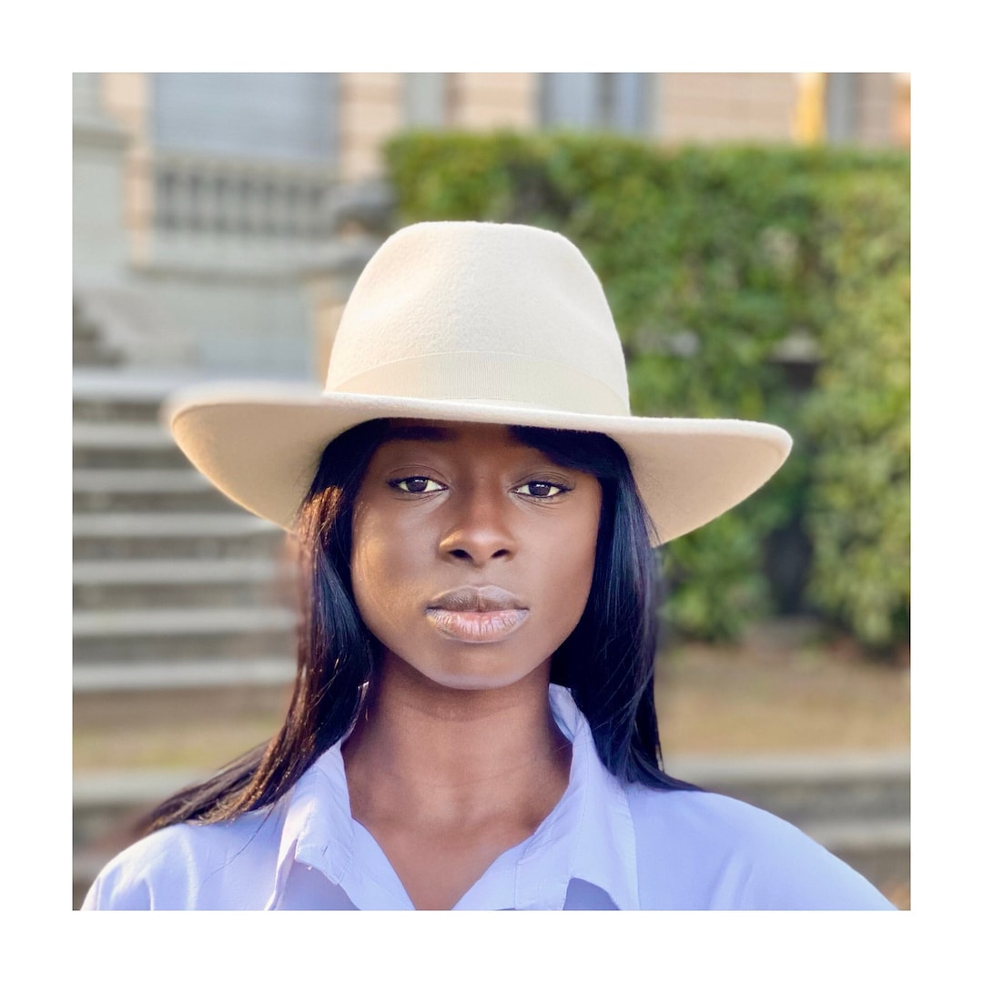 Large Brim Fedora, Off-white Fedora Hat, Wide Brim Fedora, Woman Fedora ...
