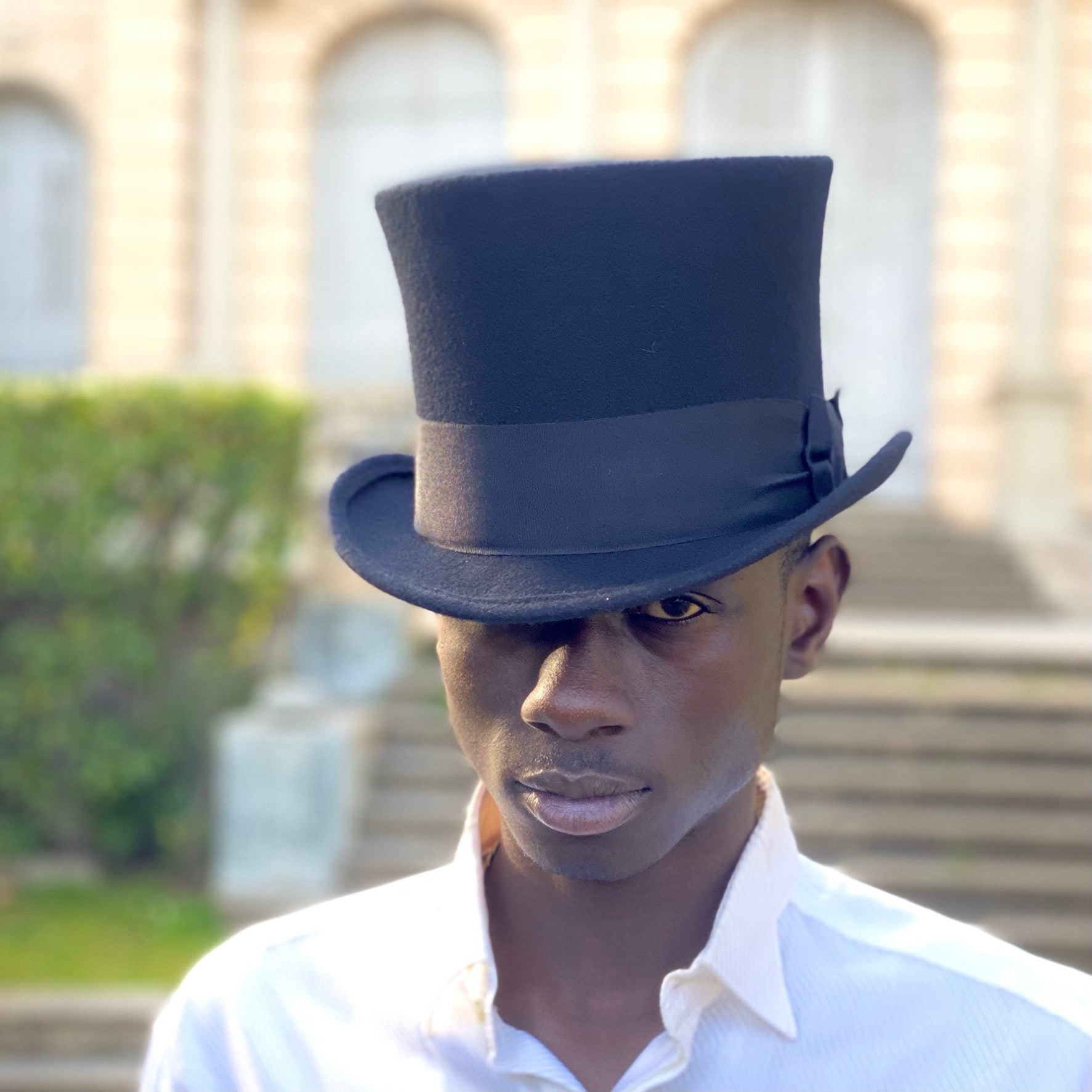 High Top Hat Black Topper Hat Edwardian Black Top Hat Man - Etsy