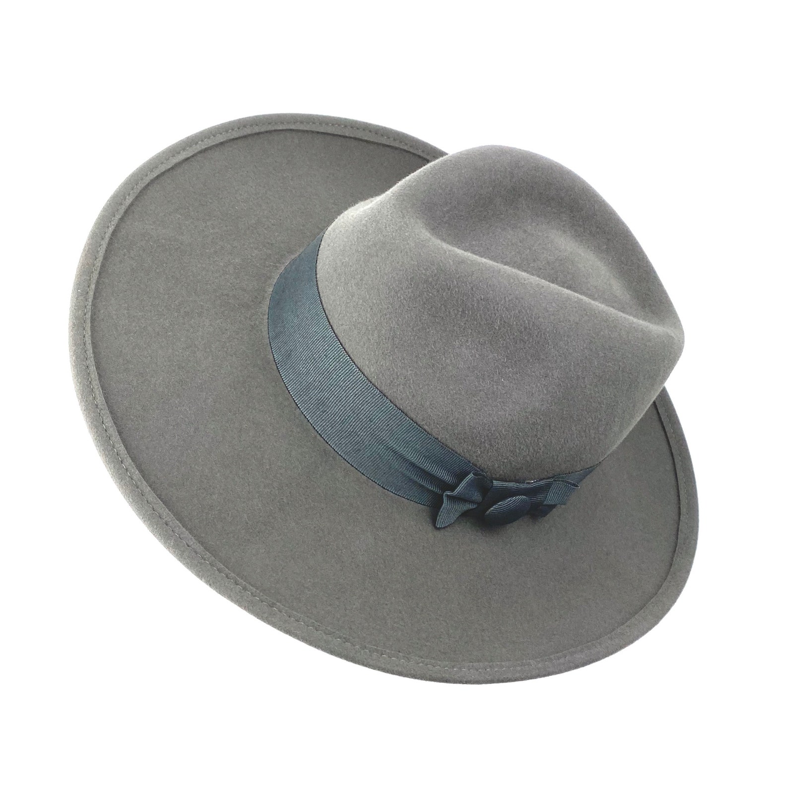 Gray Fedora Hat Wide Brim, Man Gray Fedora Hat, Woman Fedora Gray Fur ...