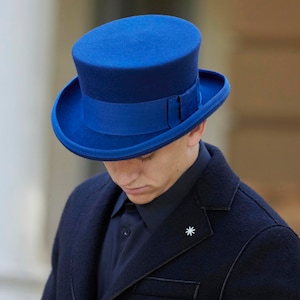 Blue Top Hat - ROYAL Blue Low Top Hat for Men and Women - Handcrafted ...