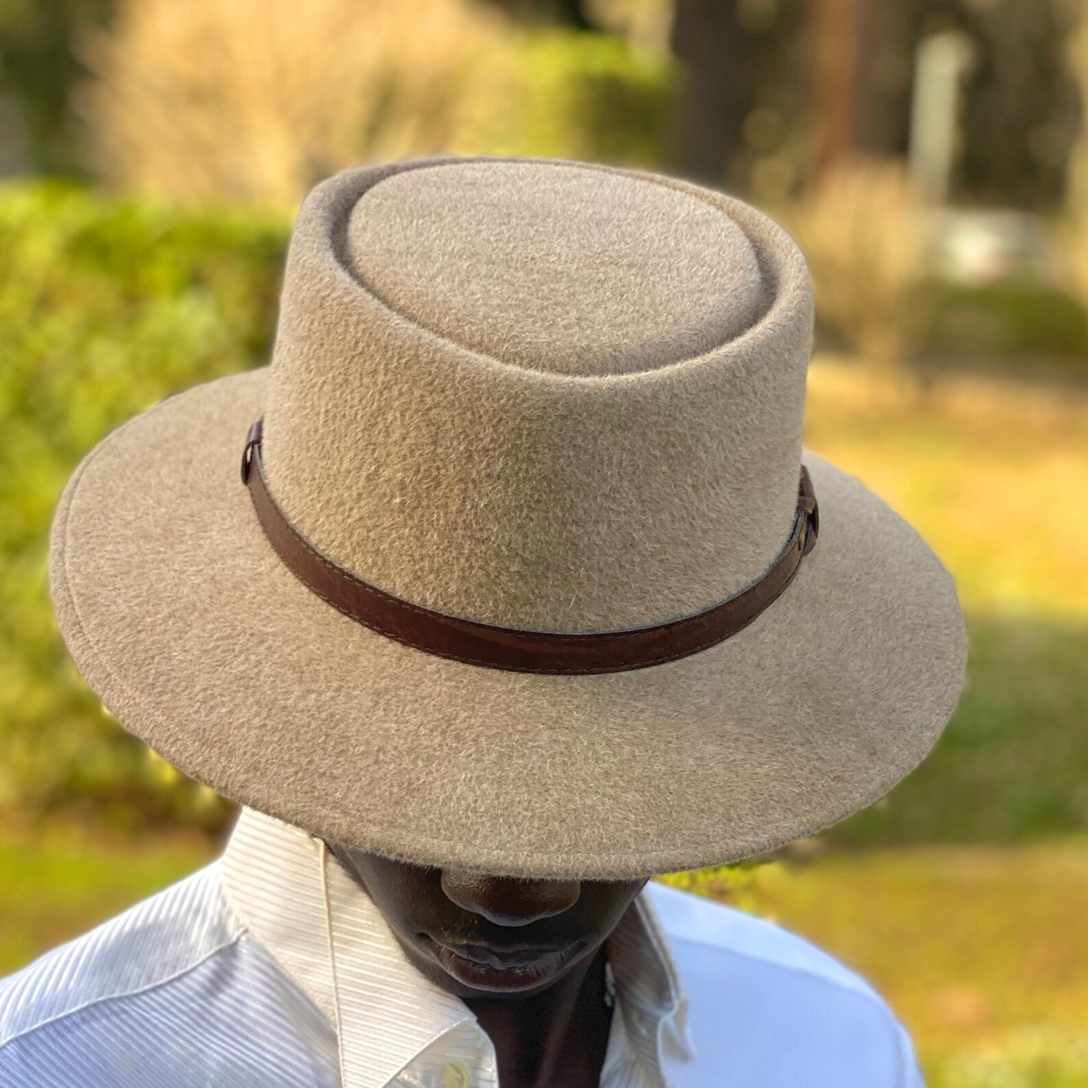 Bolero hat gambler fedora hat beige fedora hat beige rabbit | Etsy