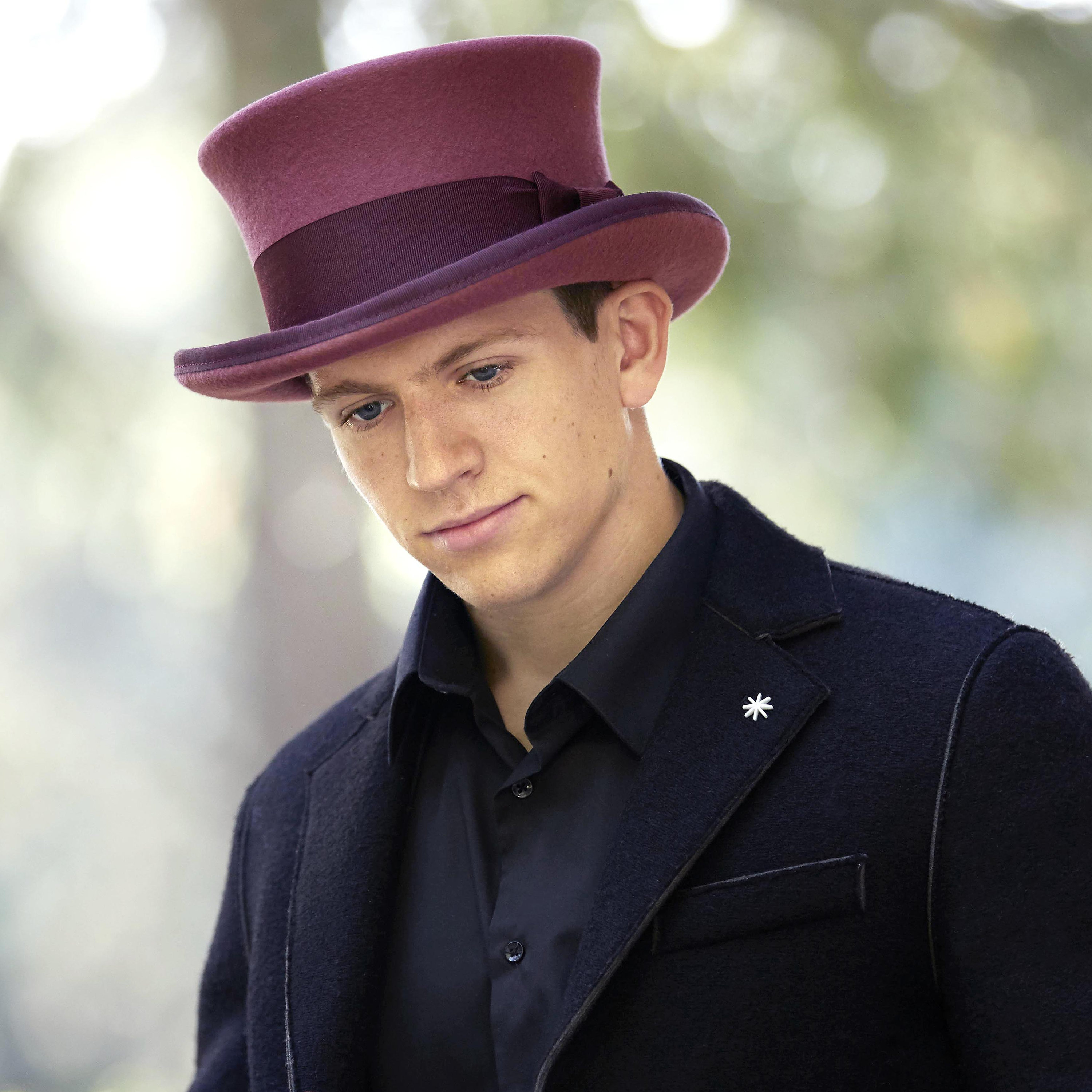 Low Top Hat, OLD ROSE Top Hat, Edwardian Top Hat, Victorian Top Hat ...