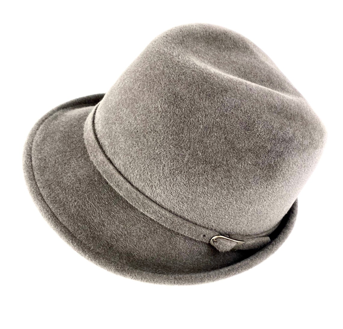 Gray fedora felt hat women fedora gray hat trilby felt hat | Etsy