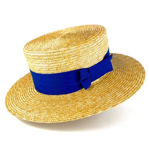 Boater Straw Hat - Canotier Sun Hat With Vintage Wide-brim Design - Etsy