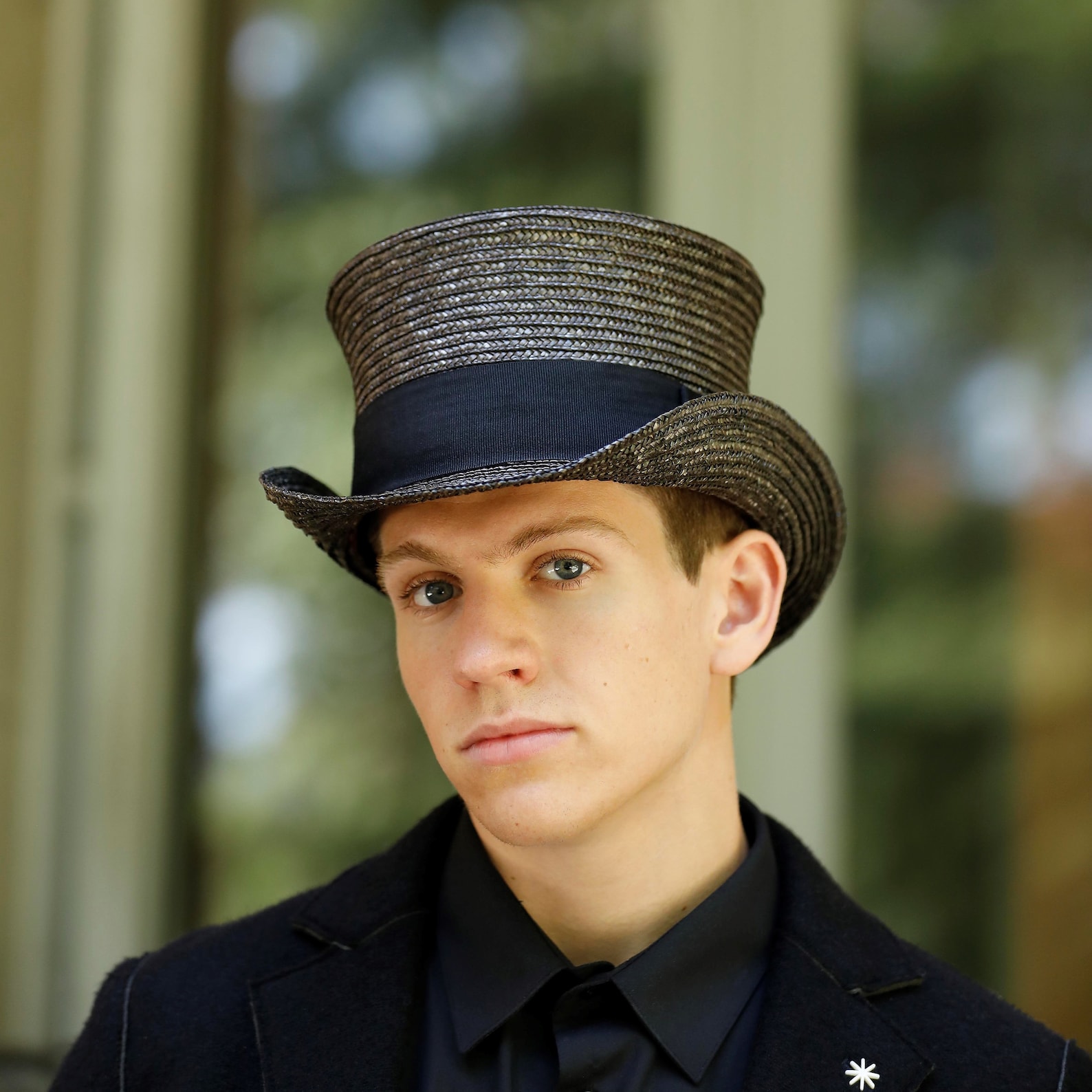 Handmade Dark Gray Straw Top Hat: Formal Summer Derby - Etsy