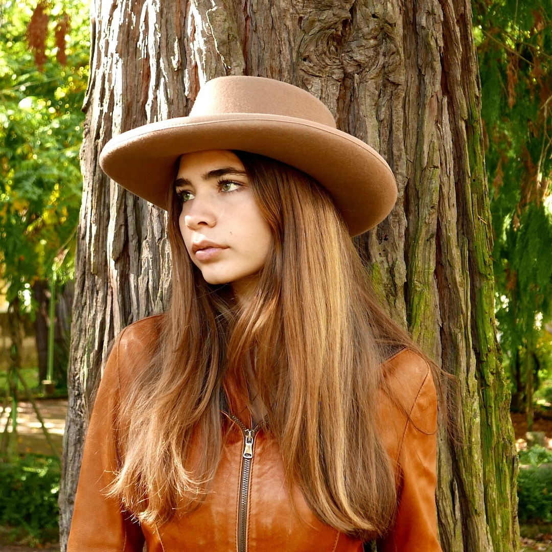 Gambler Cowboy Hat, Telescope Hat, Camel Fedora Hat, Woman Fedora Hat ...