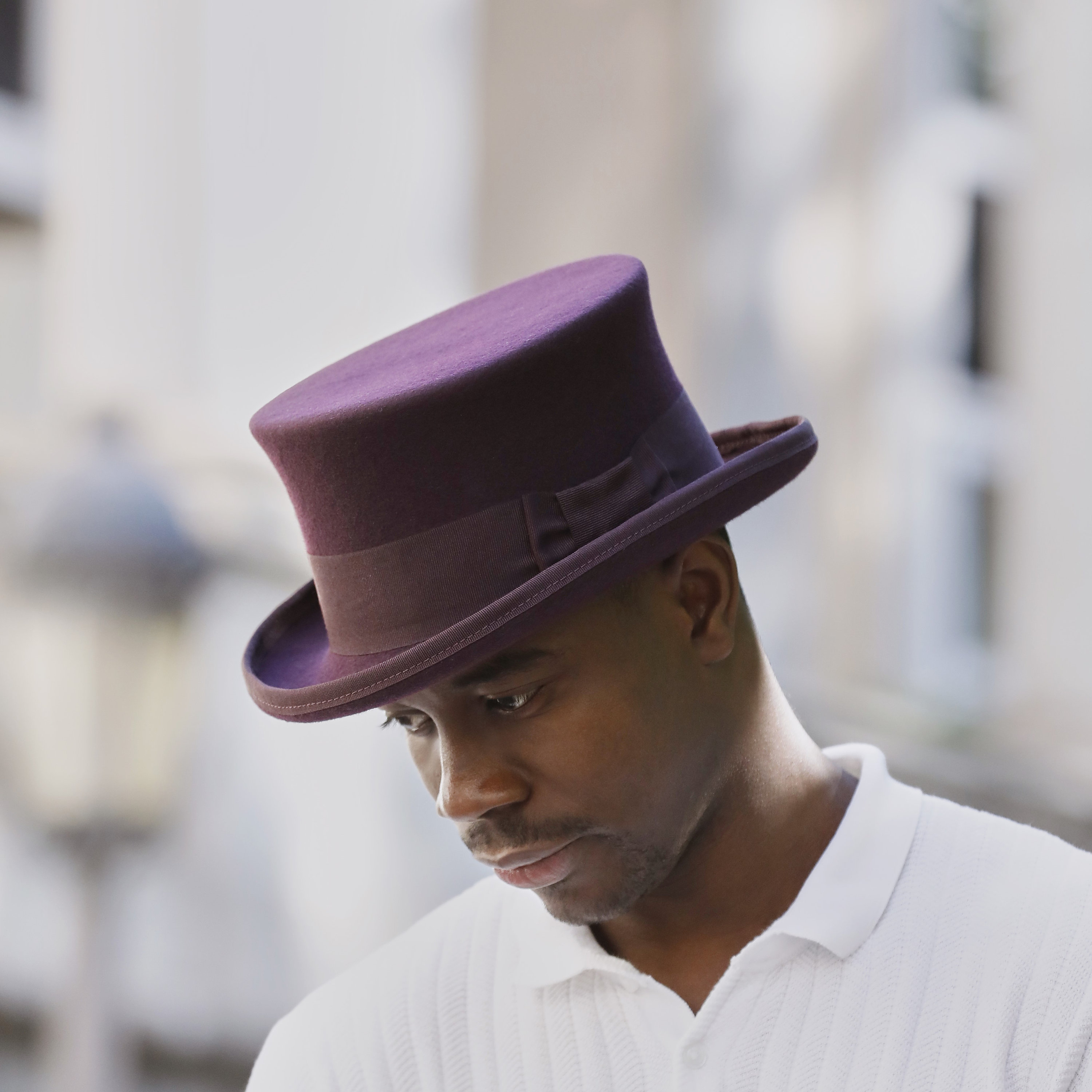 Vintage Men's Edwardian Low Top Hat From 1900's Era - Classic Accessory ...