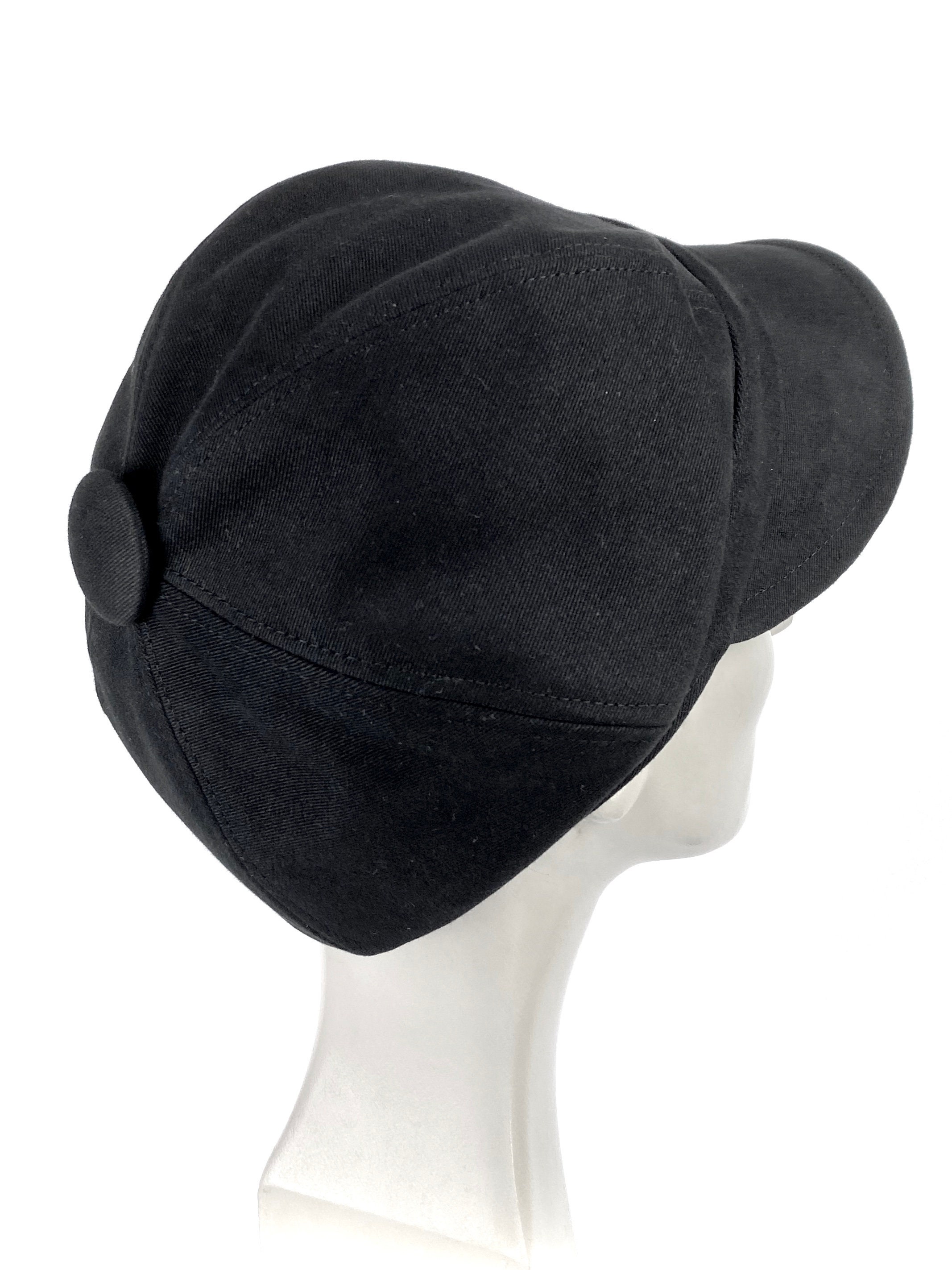 Gorra negra de algodón con visera grande gorra newsboy color | Etsy