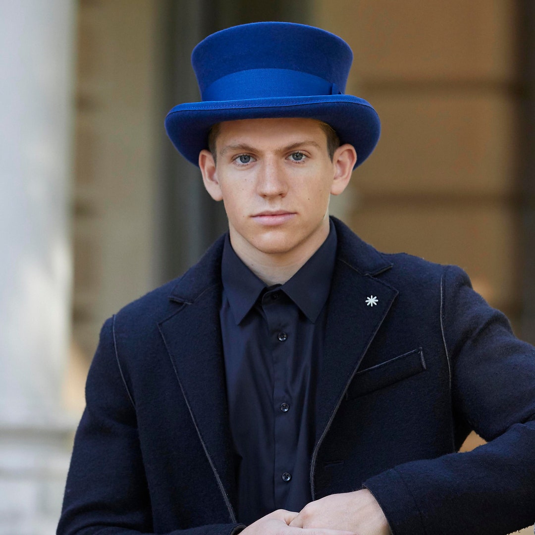 Blue Top Hat - ROYAL Blue Low Top Hat for Men and Women - Handcrafted ...