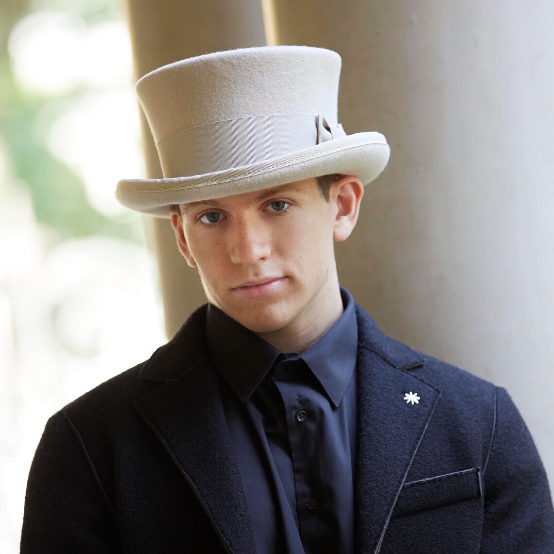 Light Beige Low Top Hat – Refined Chic Accessory for Elegant Formal ...