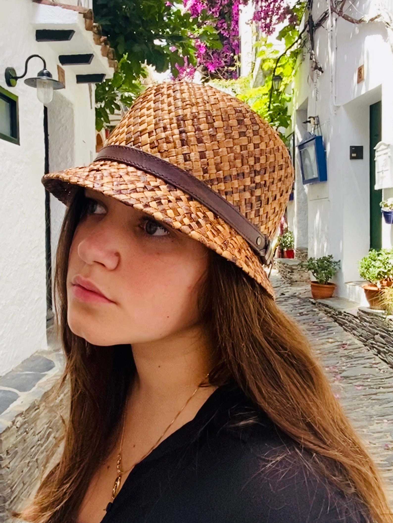 Cloche straw hat in brown 20s style natural straw cloche hat | Etsy