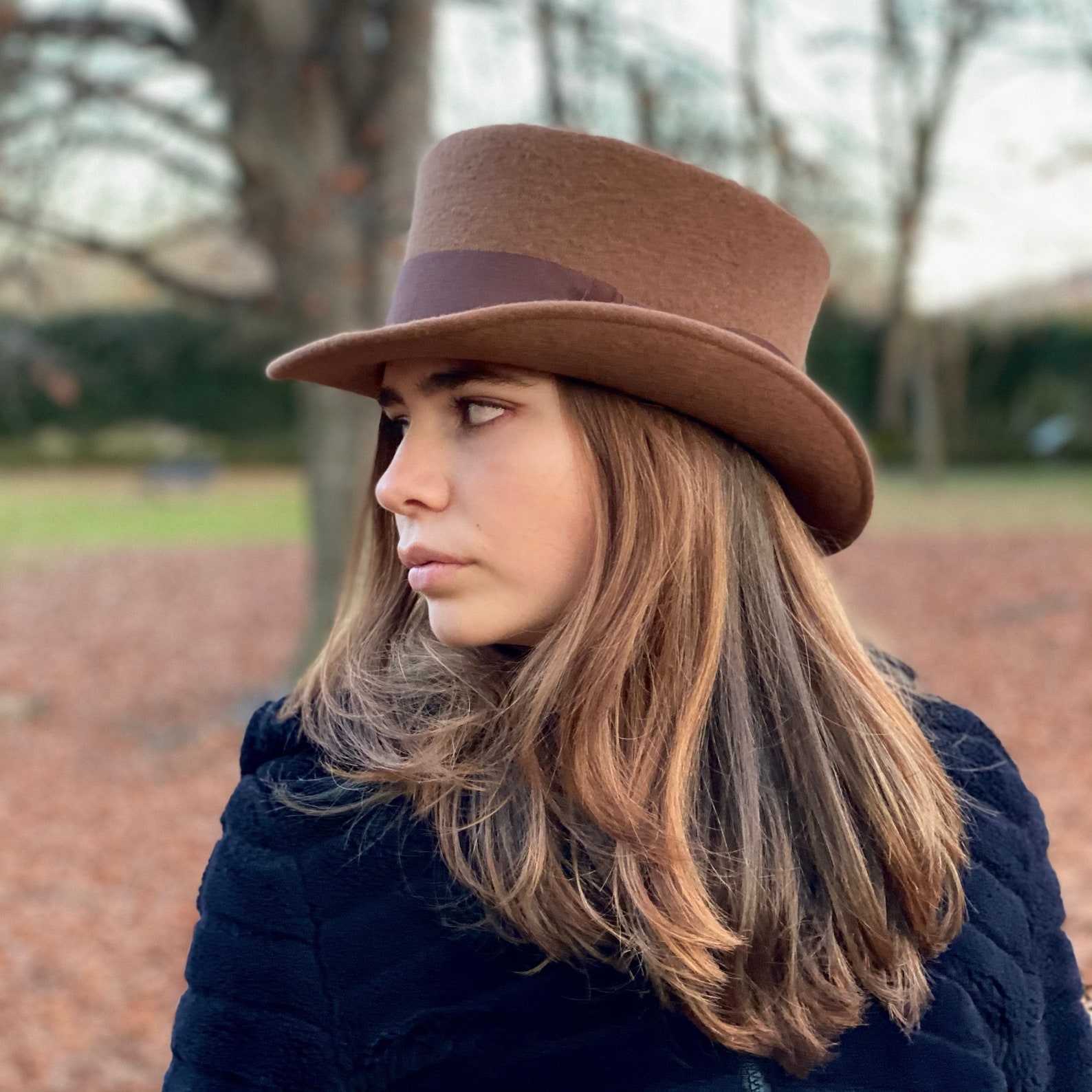 Womens Top Hat Light Brown Top Hat Short Top Hat Top Hat - Etsy