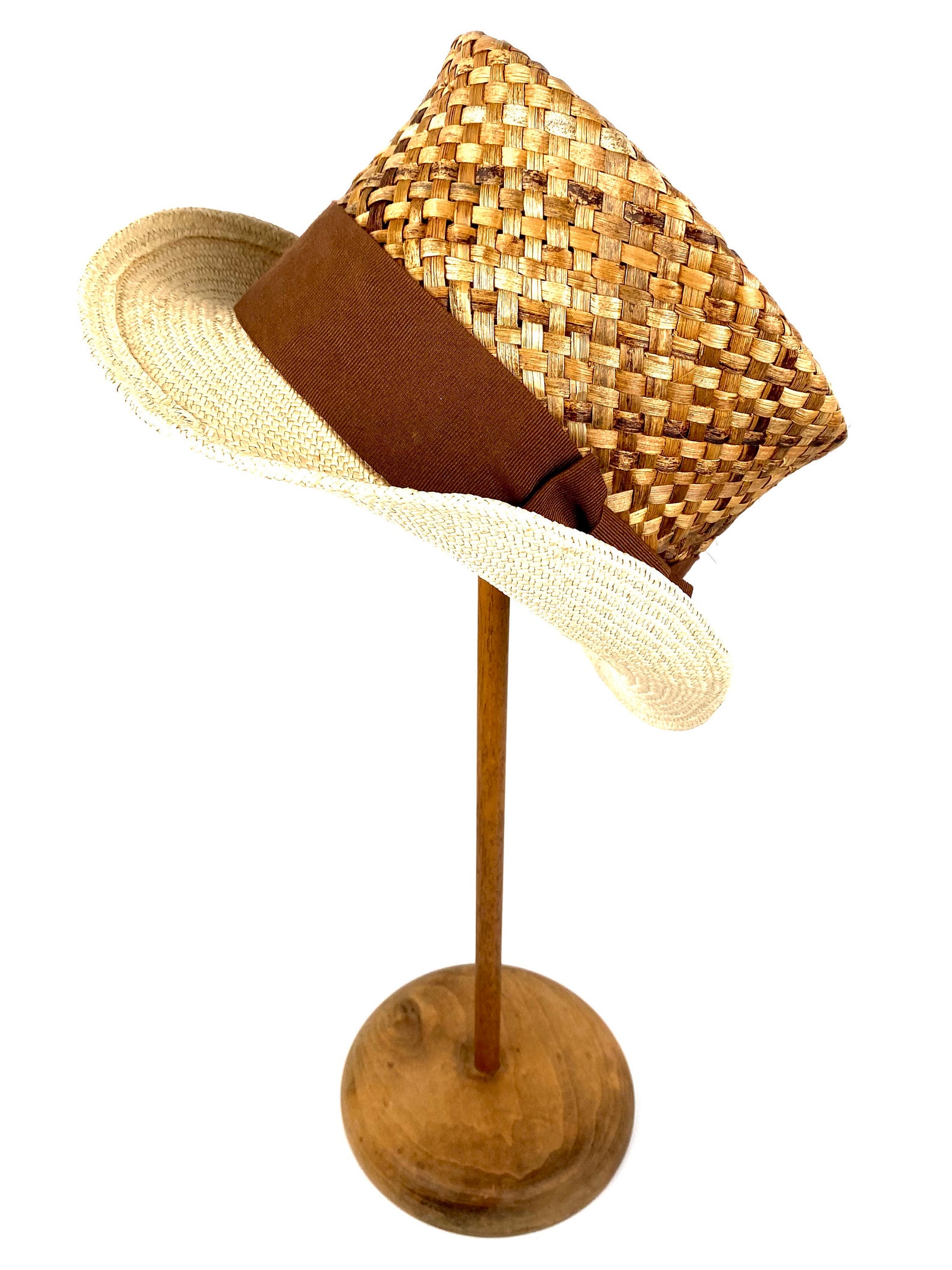 Straw Top Hat for Man and Woman, Natural Straw Top Hat in Brown and ...