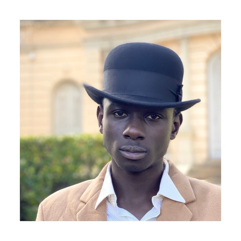 Bowler Hat - Black Felt Derby Hat for Men - Vintage Bowler Style With a ...