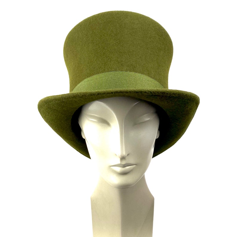 Felt Top Hat Green Loden Felt Hat Victorian Top Hat Custom - Etsy