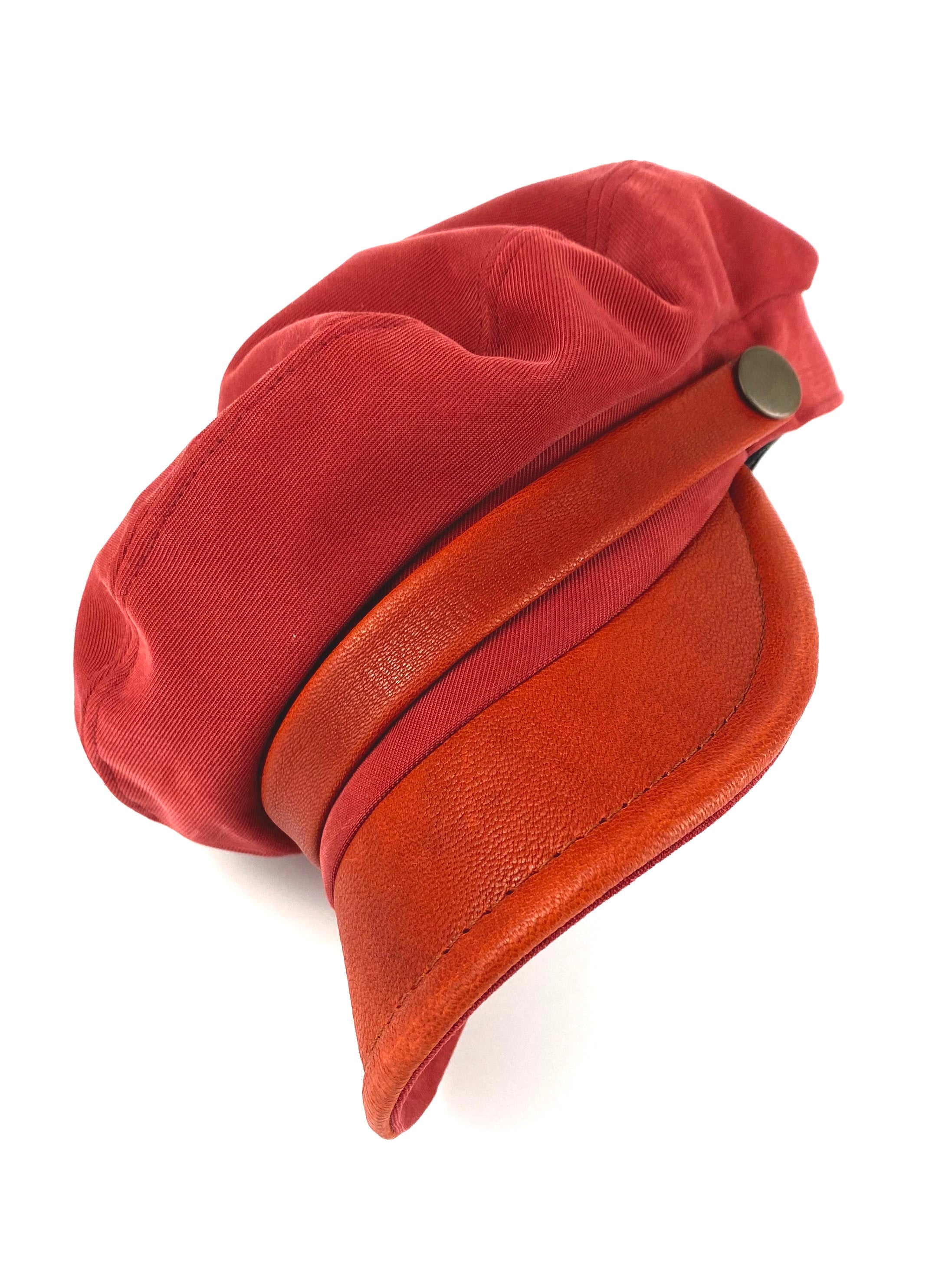 Garnet Red Twill Cotton Sailor Cap Red Cotton Cap With | Etsy