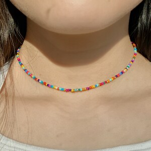 Multicolor Beaded Choker, Vsco, Rainbow, Beach Vibe, Summer, Dainty ...