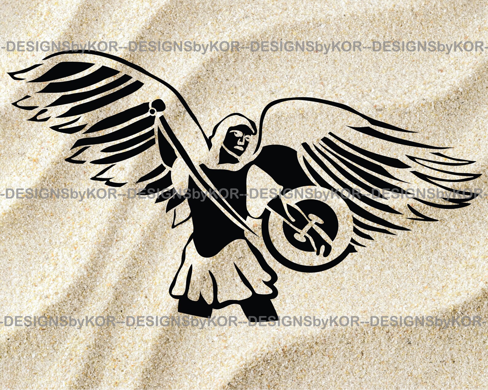 Archangel 3 Svg and 3 Png - Silhouette Designs of Archangel Michael - 3 ...