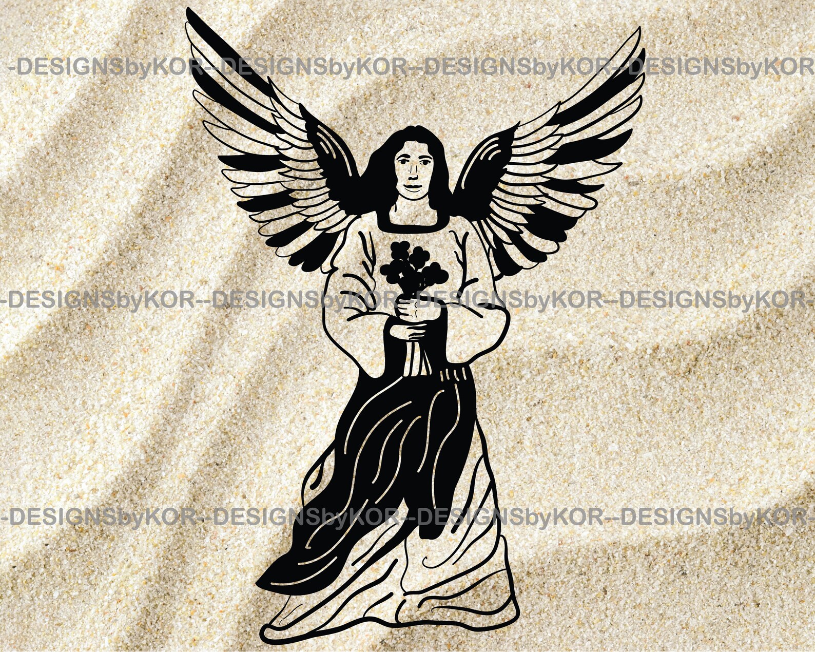 Archangel 2 Svg and 2 Png Silhouette Designs of Archangel | Etsy