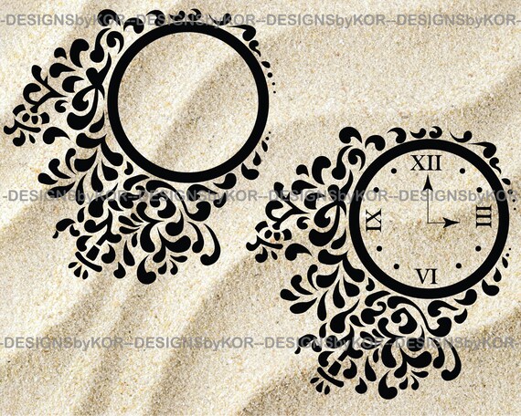 Filigree Cirlce and Filigree Clock Svg & Png Files | Etsy