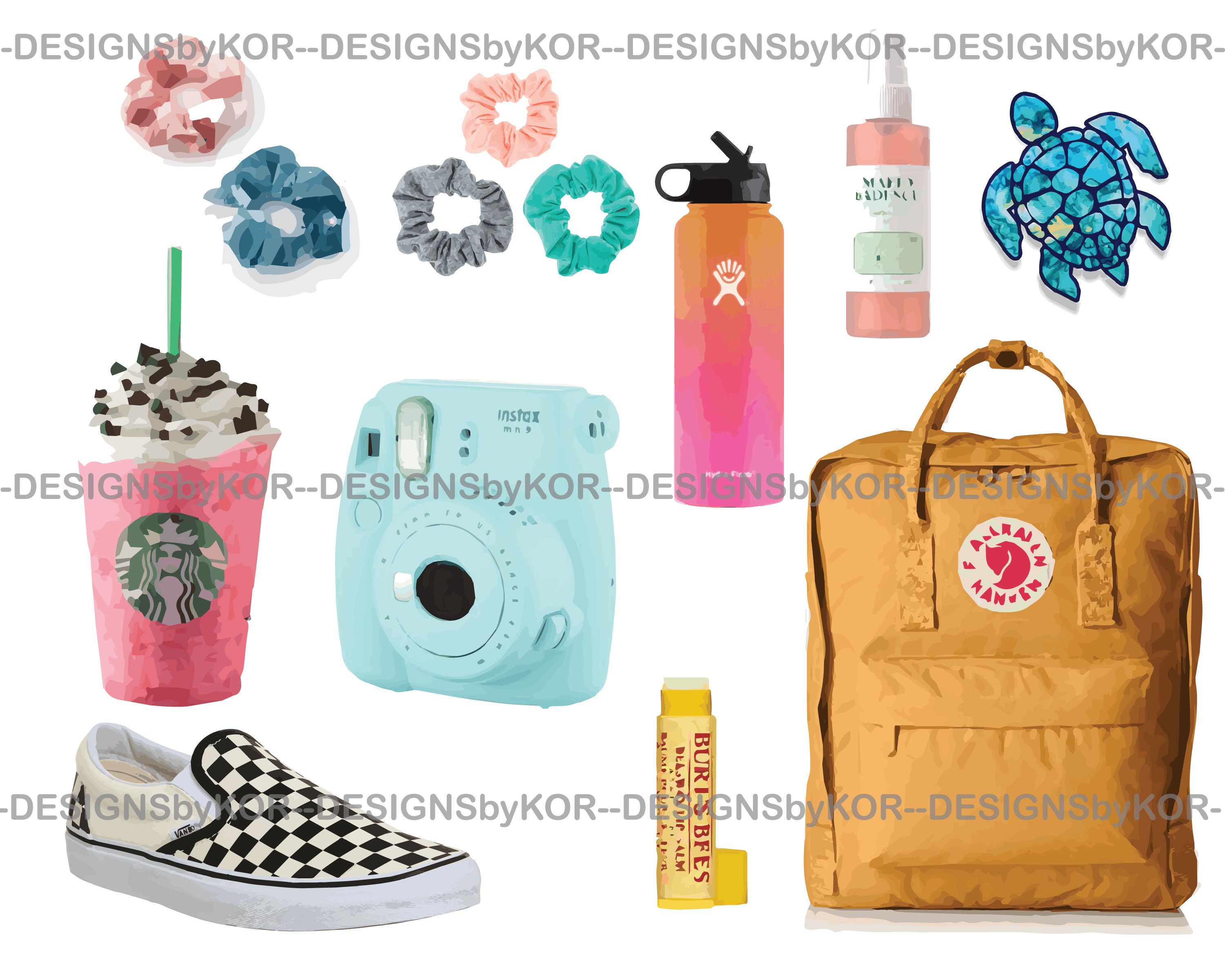 VSCO Girl Svg and Png Files 22 Files Total - Pastel Colourful Vsco ...