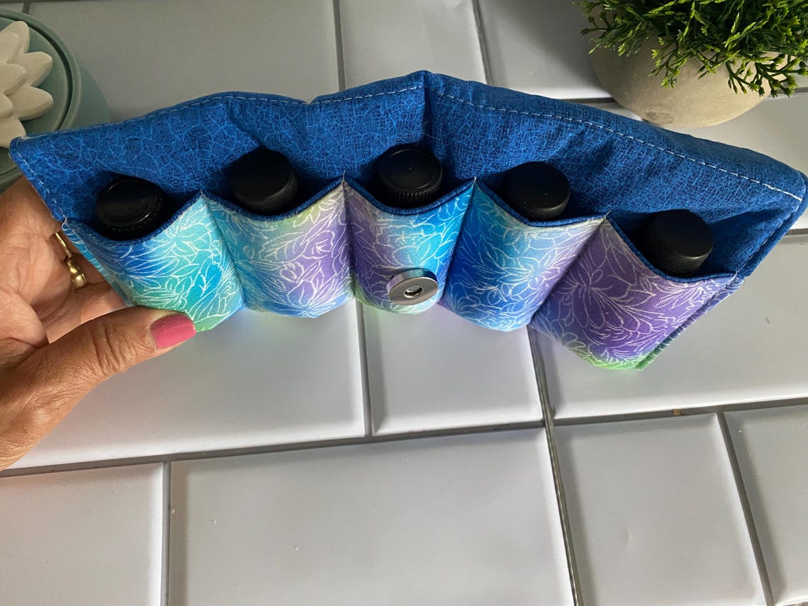Floral Essential Oil Pouch, 5-pocket Travel Bag - Etsy