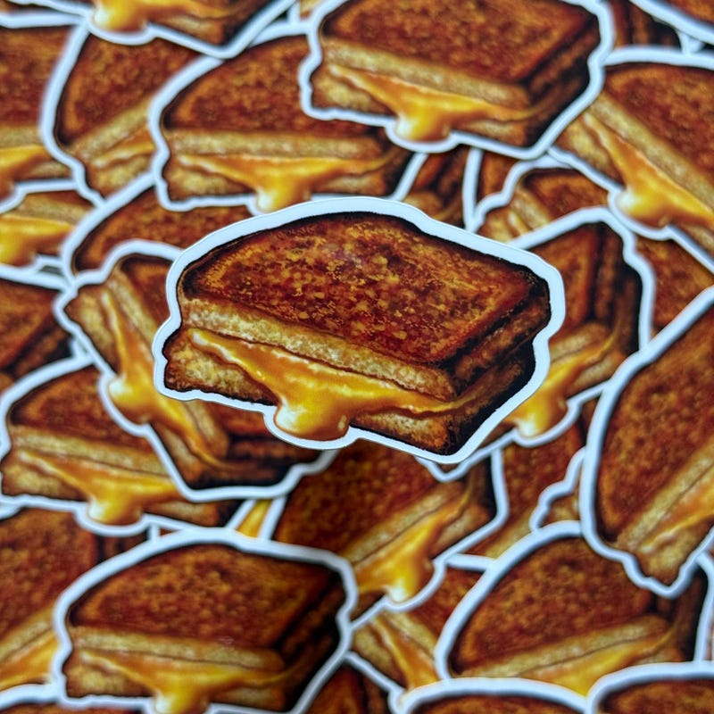 Cheese Sandwich Stickers - Etsy