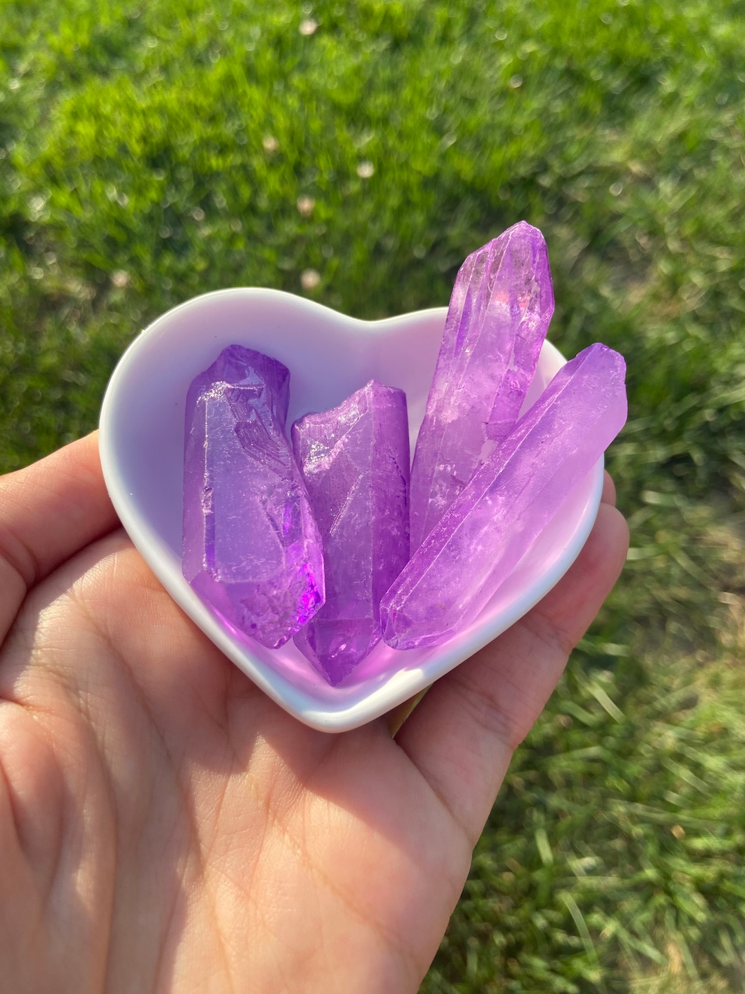 Dyed Purple Quartz Points, Dyed Quartz Crystal, Purple Quartz, Rough ...