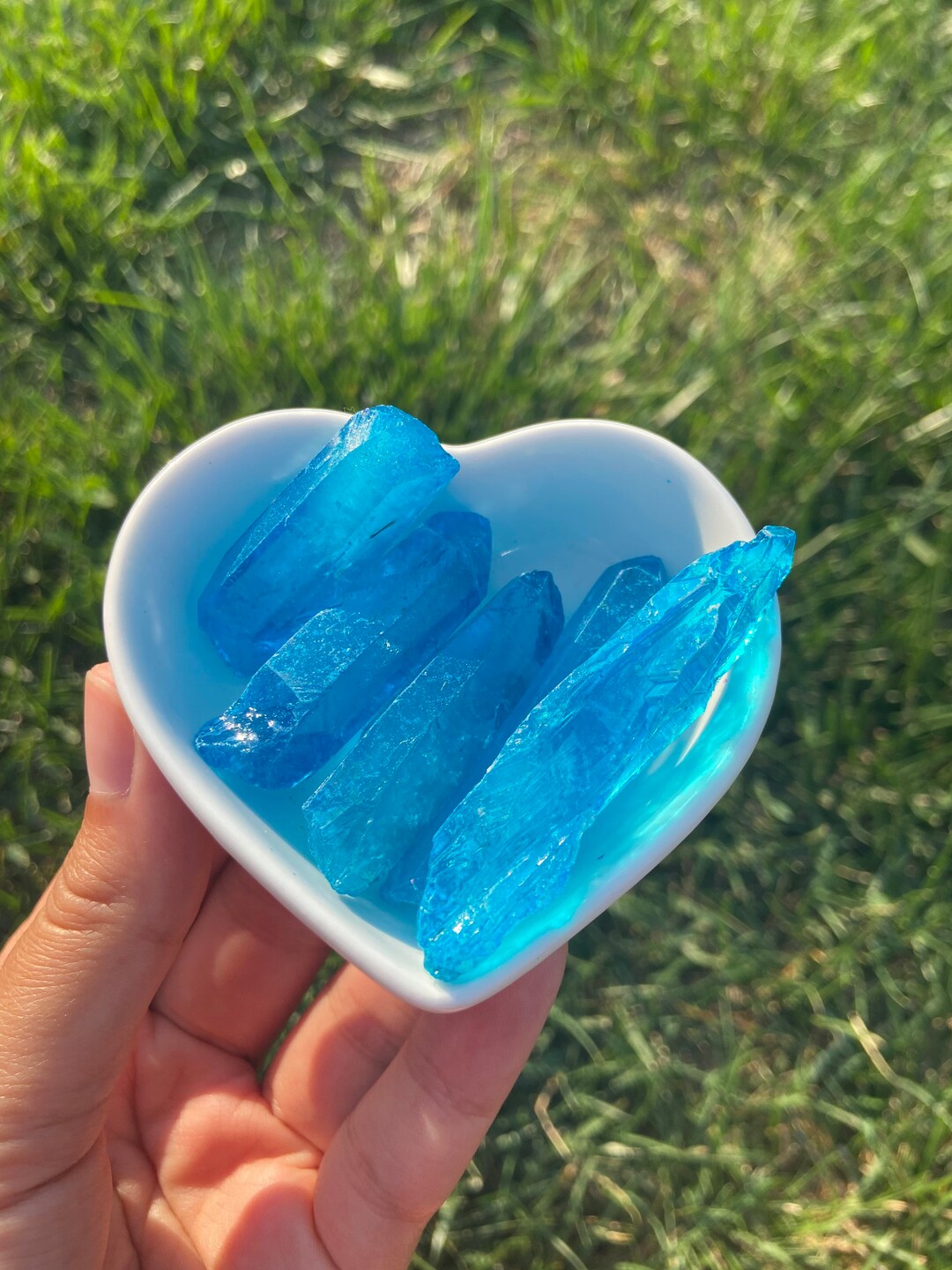 Dyed Blue Quartz Points, Dyed Quartz Crystal, Blue Quartz, Rough Quartz ...