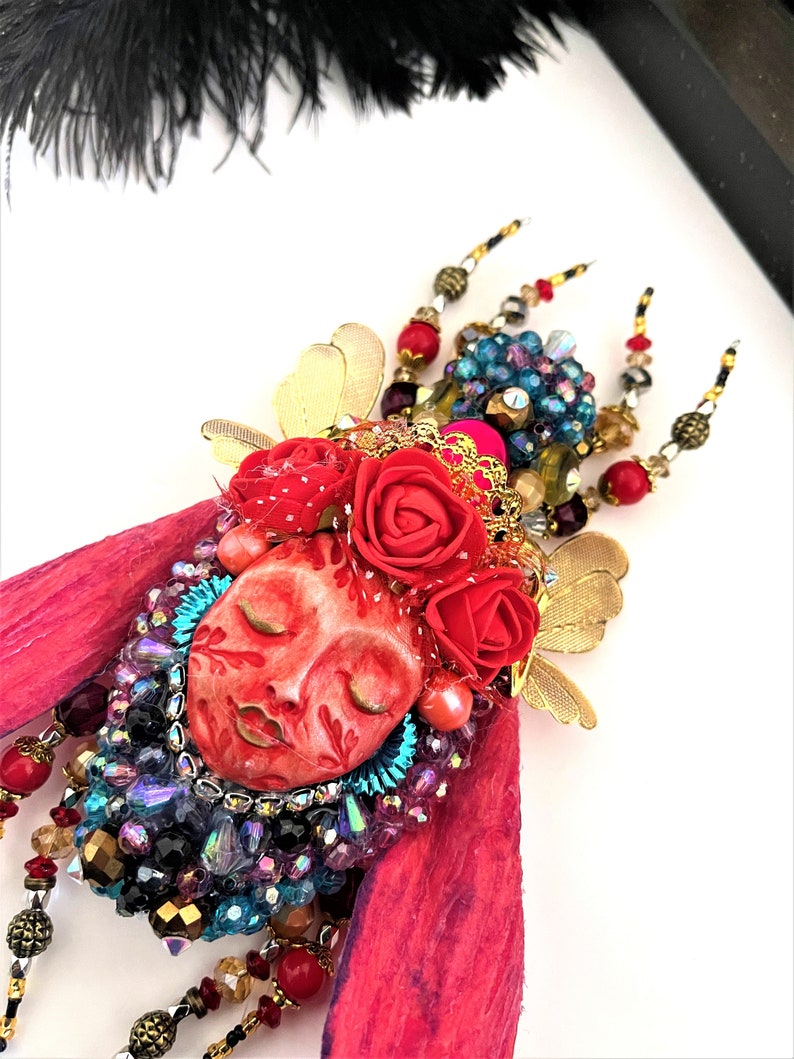 Crimson Red Foliage Goddess Beetle Bug Sculpture Wall Decor - Etsy