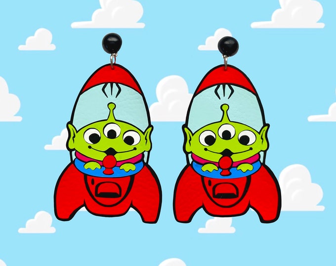 Alien in Claw Machine Toy Story Pixar Statement Earrings - Etsy