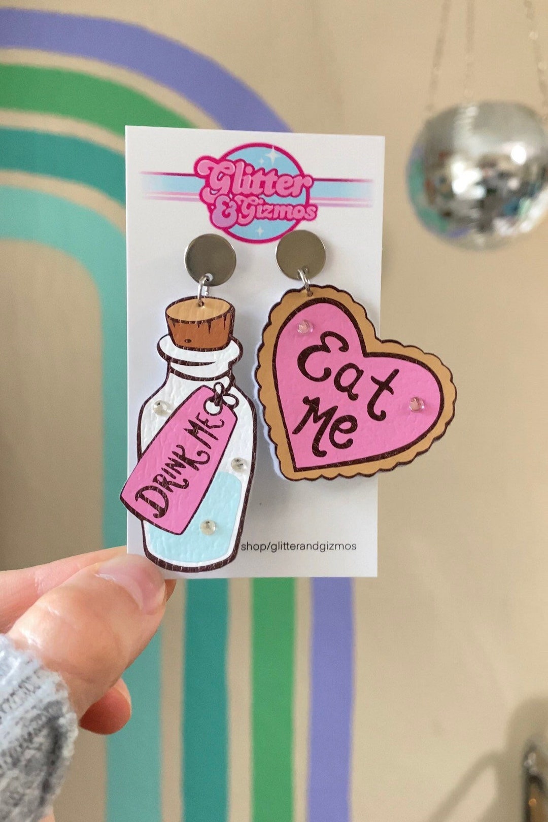 Alice in Wonderland Eat Me Drink Me Mix Set Disney Statement Earrings ...