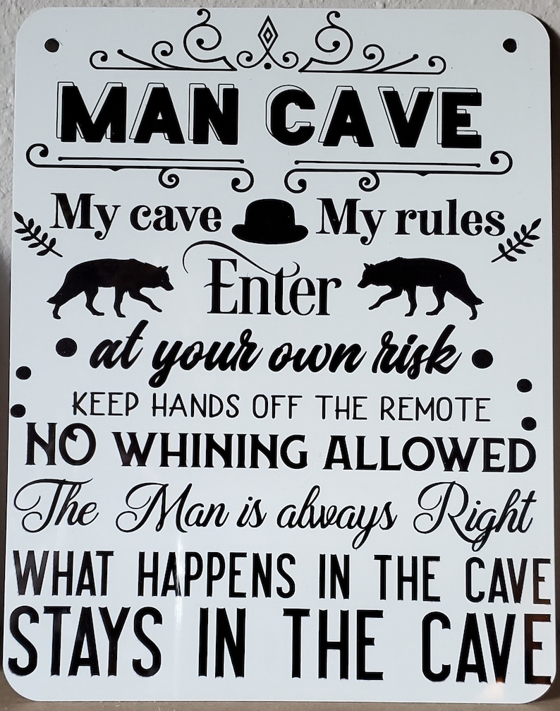 Humorous Man Cave Sign - Bar & Garage Decor - Etsy