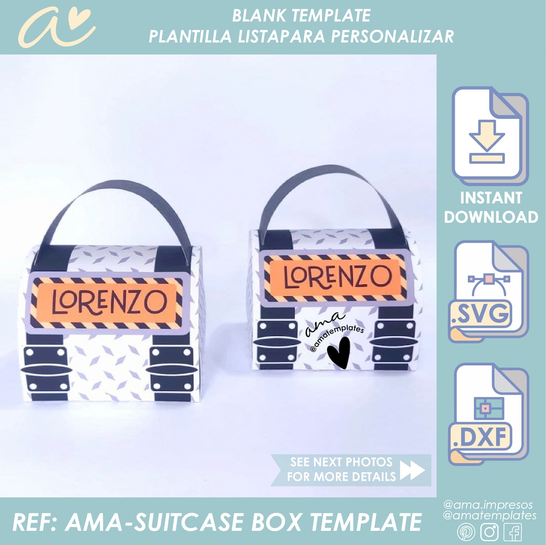 Suitcase Shaped Box Template , Ready to Use With Silhouette Studio and ...