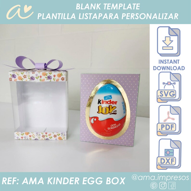 AMA Kinder Egg Box Template Chocolate Egg Box Template for - Etsy