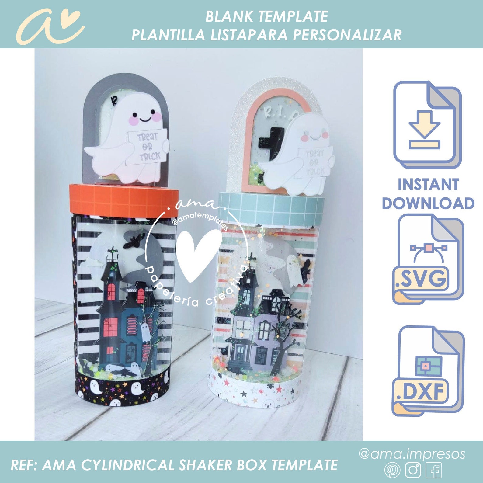 AMA Cylindrical Shaker Bbox Template Cylindrical Favor Box - Etsy