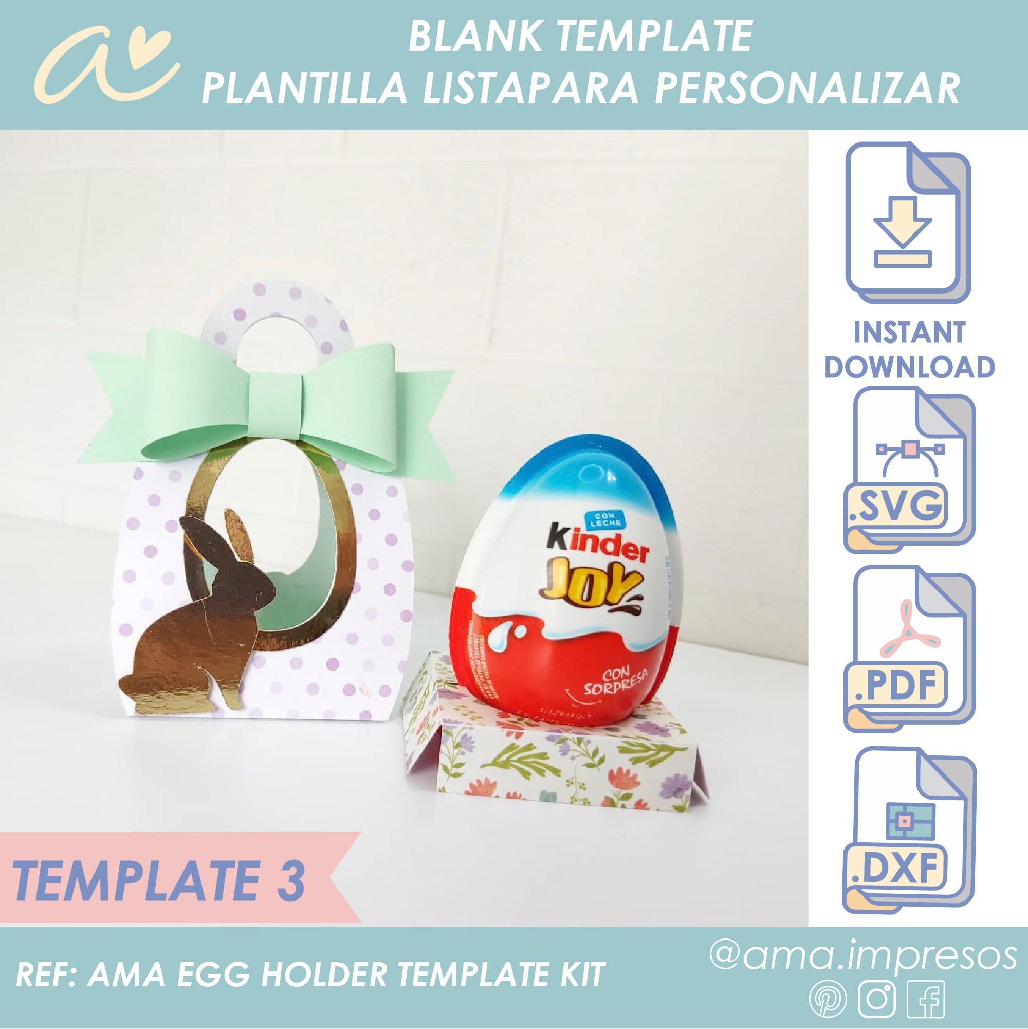 Egg holder template KIT chocolate egg holders template for - Etsy México