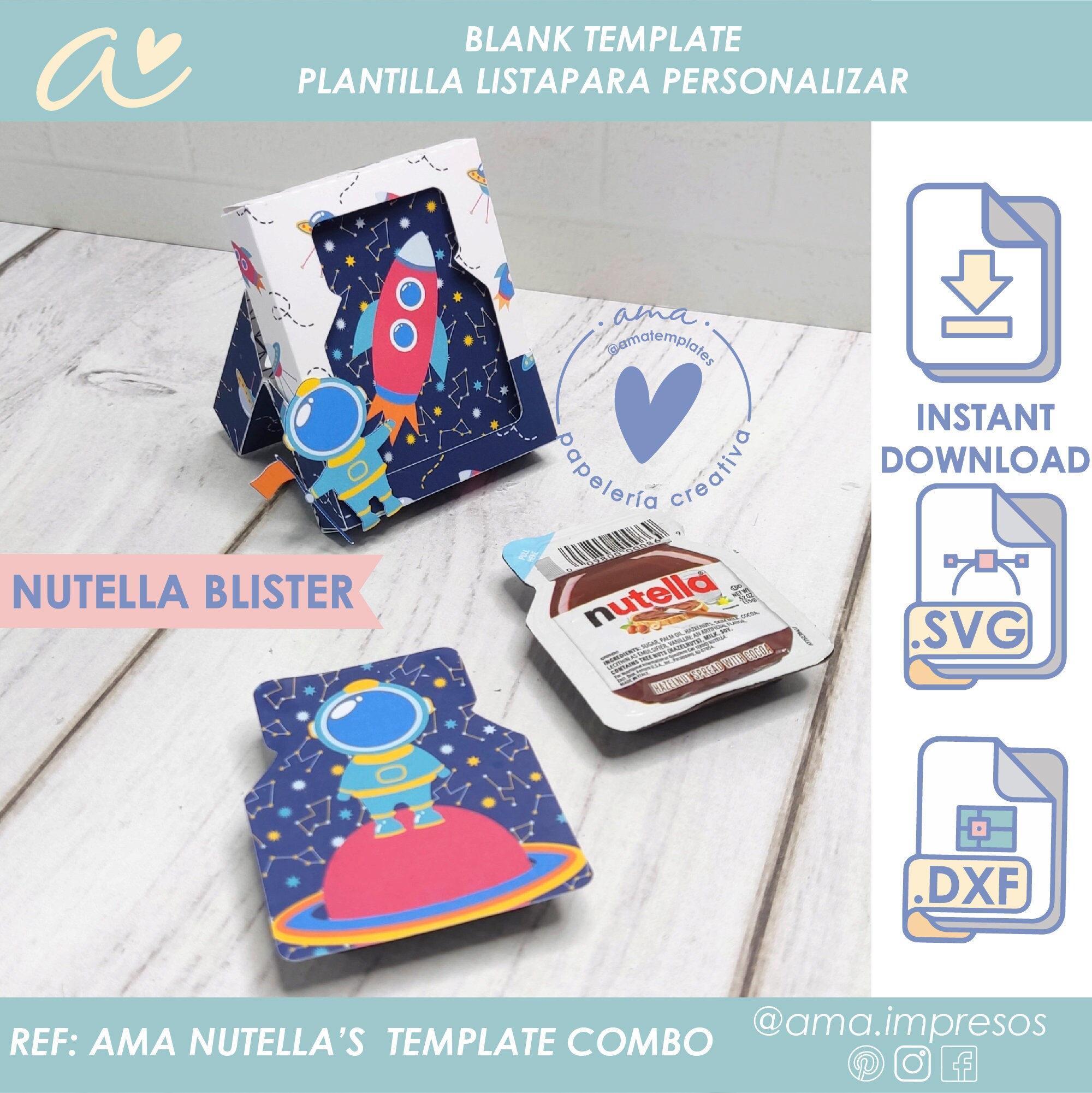 AMA Nutella Templates Combo Includes Mini Nutella 25g - Etsy