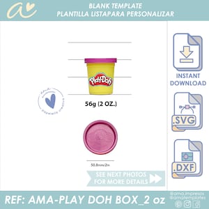 AMA Templates Play Dox 2oz / 56gr Mini Play Doh Box Template for Cricut ...