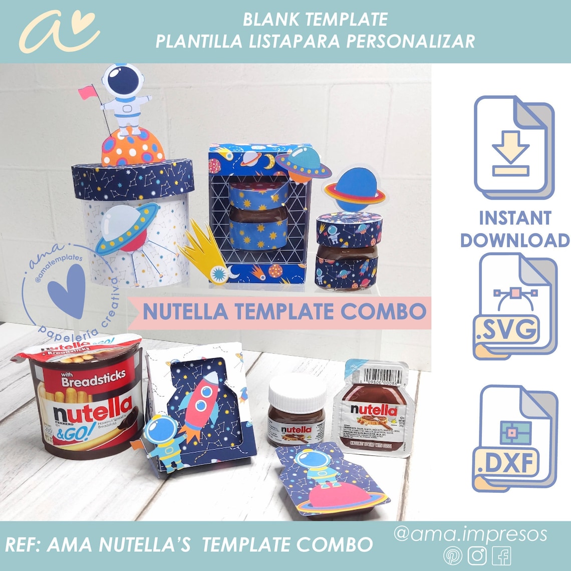 AMA Nutella Templates Combo Includes Mini Nutella 25g - Etsy
