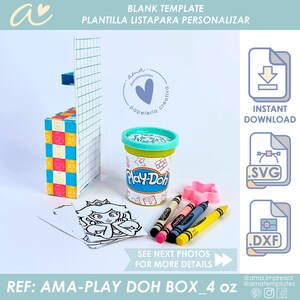 AMA Templates Play Dox 4oz / 112gr Mini Play Doh Box Template for ...