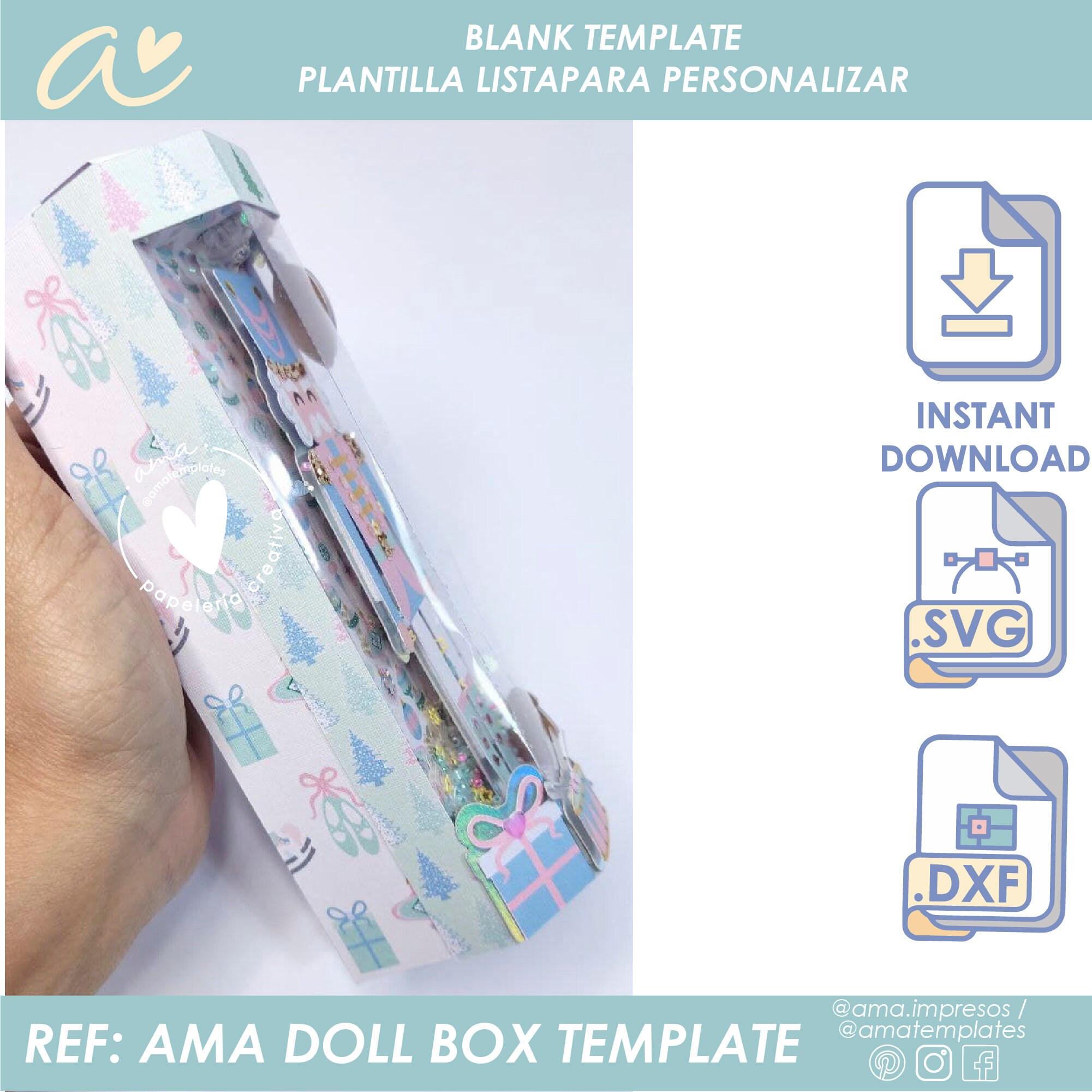 AMA Doll Box Template Favor Box for Cricut and Silhouette - Etsy