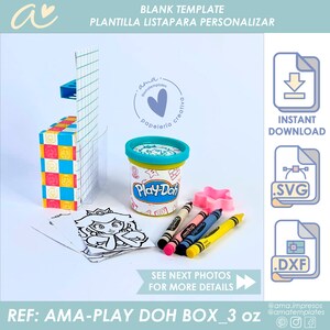 AMA Templates Play Dox 3oz / 84gr Mini Play Doh Box Template for Cricut ...